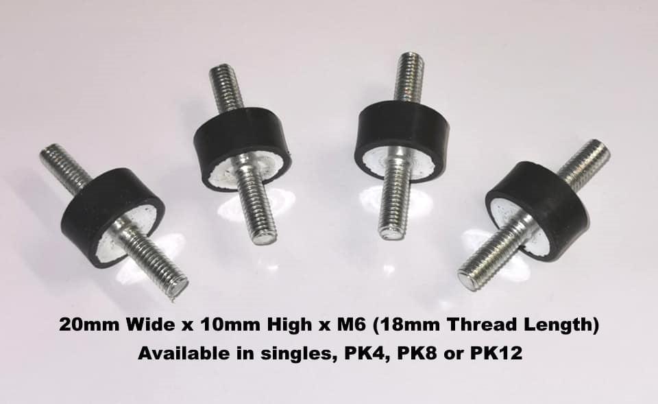 Anti Vibration Mounts - Male Male Thread - 20mm x 10mm x M6 — The Seal ...