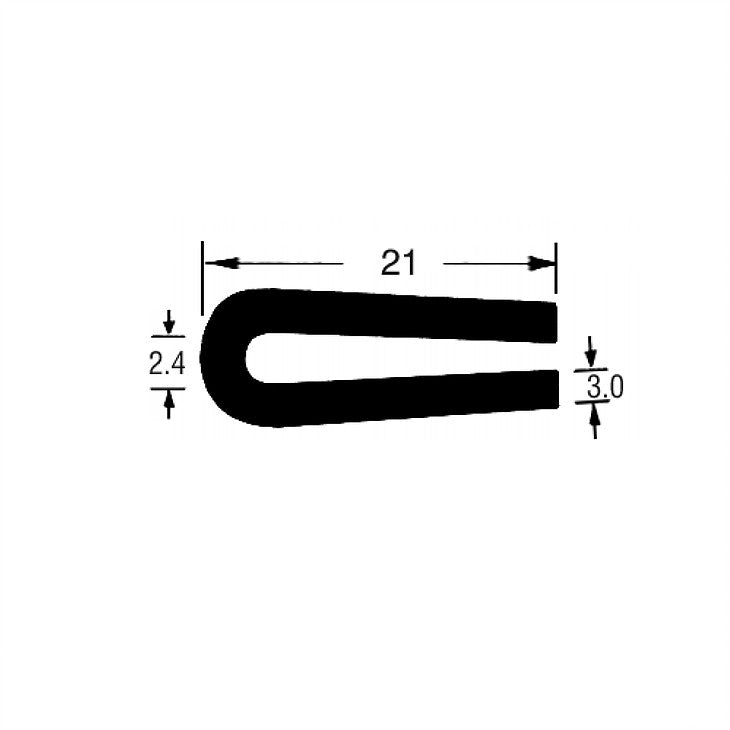 TSEC49 Black solid U Channel EPDM Large — The Seal Extrusion Company LTD